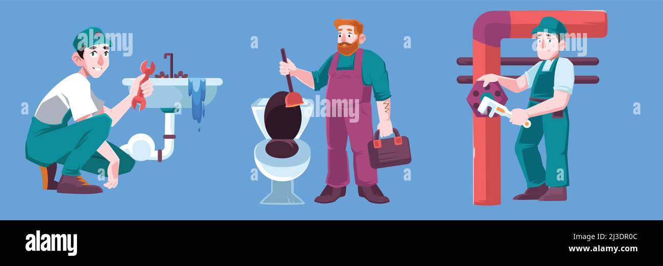 Broken pipes Stock Vector Images - Alamy