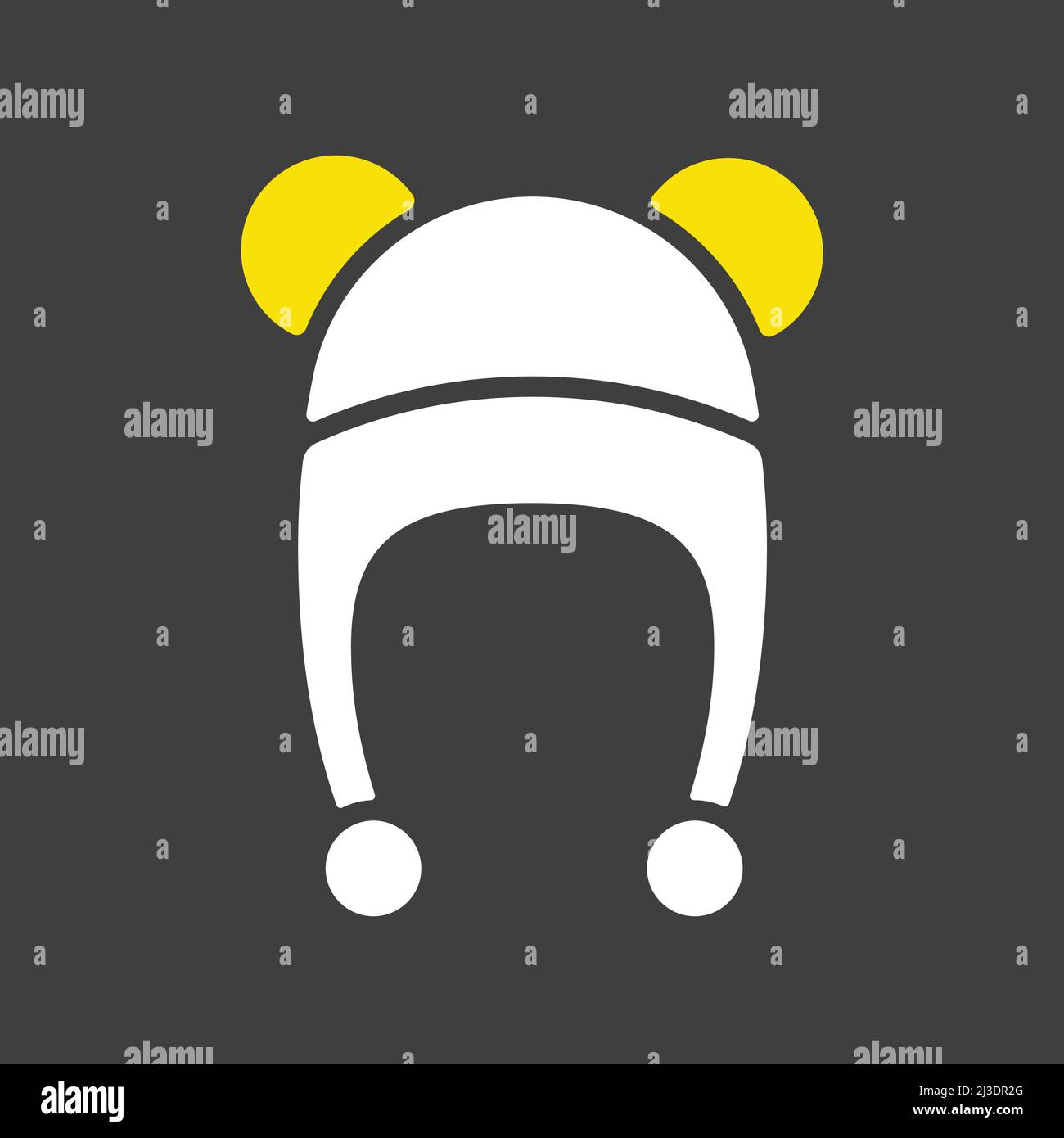 Baby hat with ears vector glyph icon. Graph symbol for children and ...