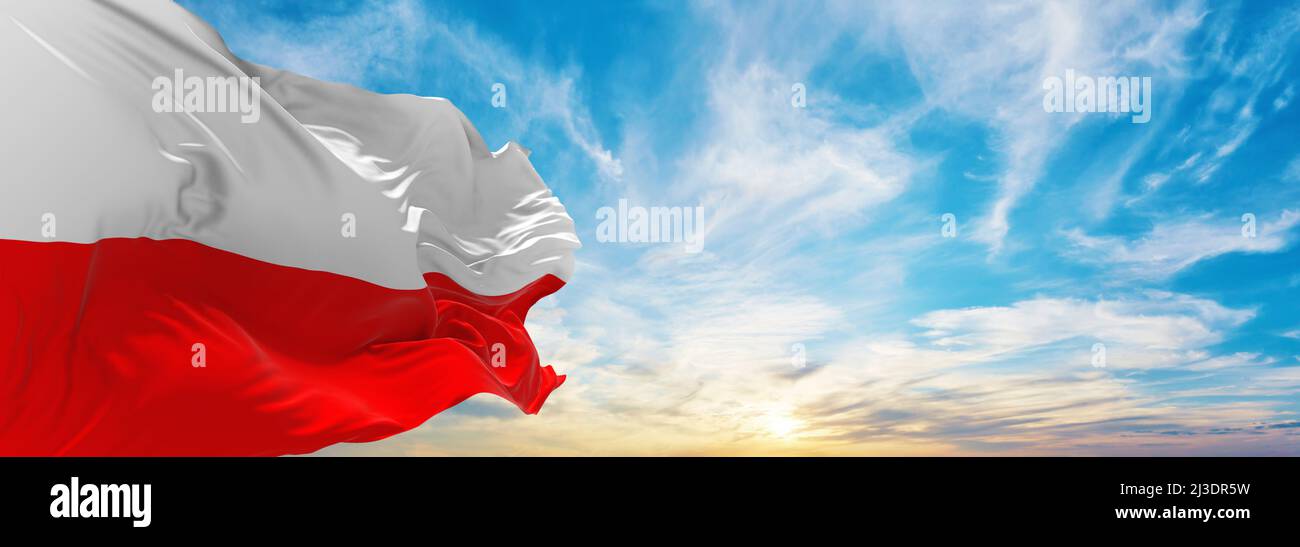 flag of Lucca, Italy at cloudy sky background on sunset, panoramic view ...