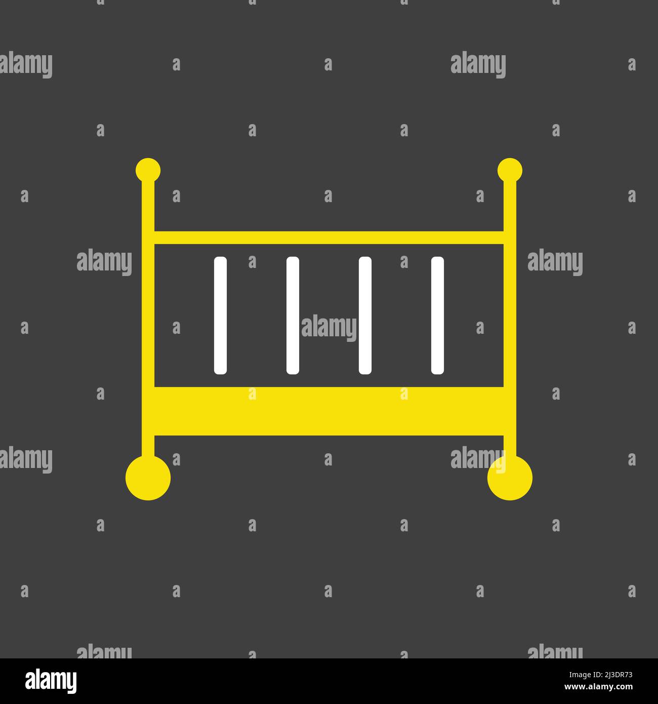 Classic wooden baby crib vector glyph icon. Graph symbol for children ...