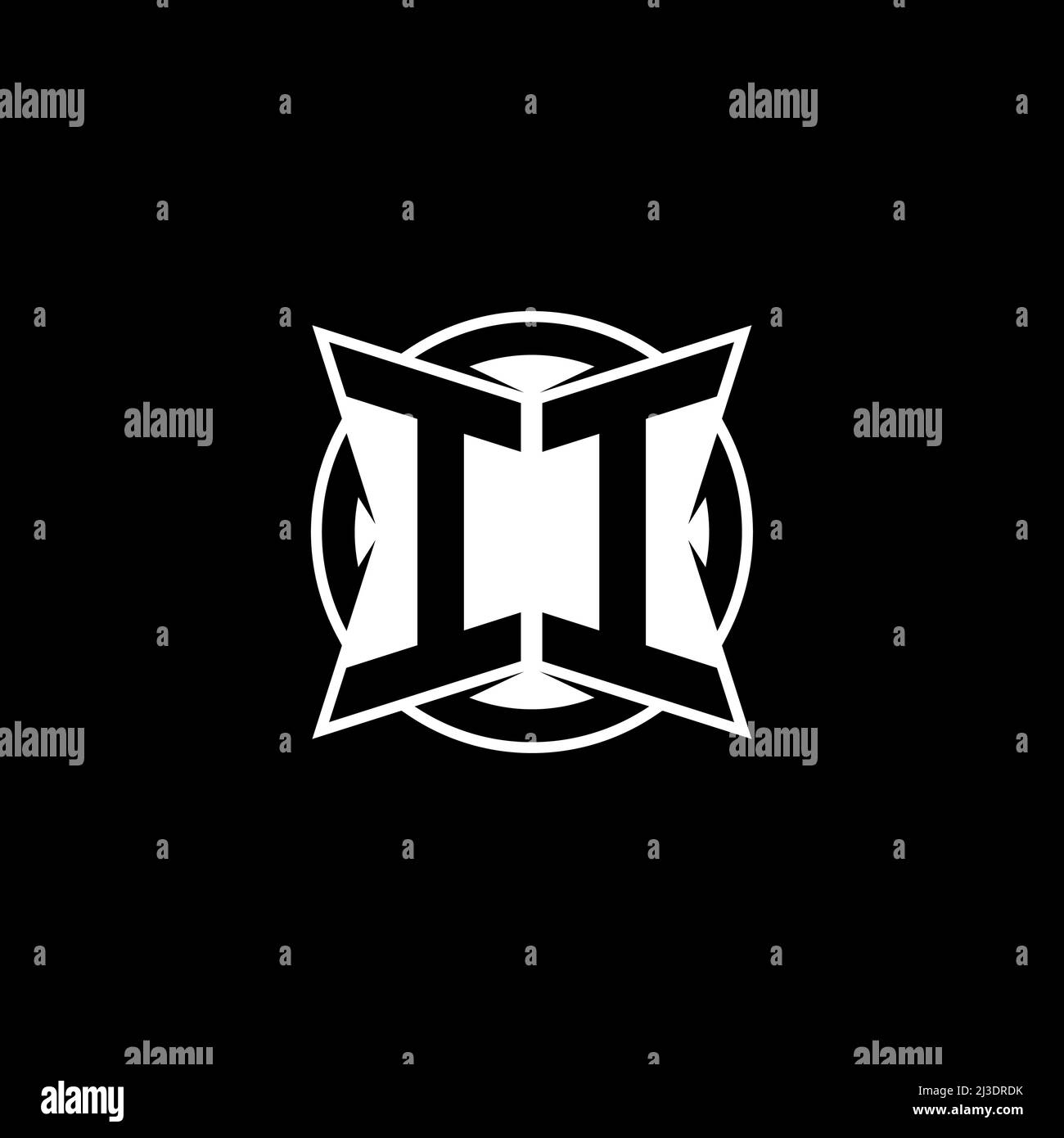 II Monogram logo letter with simple modern shape style design. Circle ...