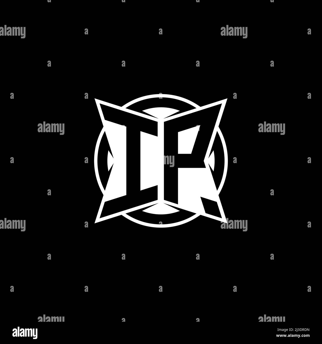 IP Monogram logo letter with simple modern shape style design. Circle ...