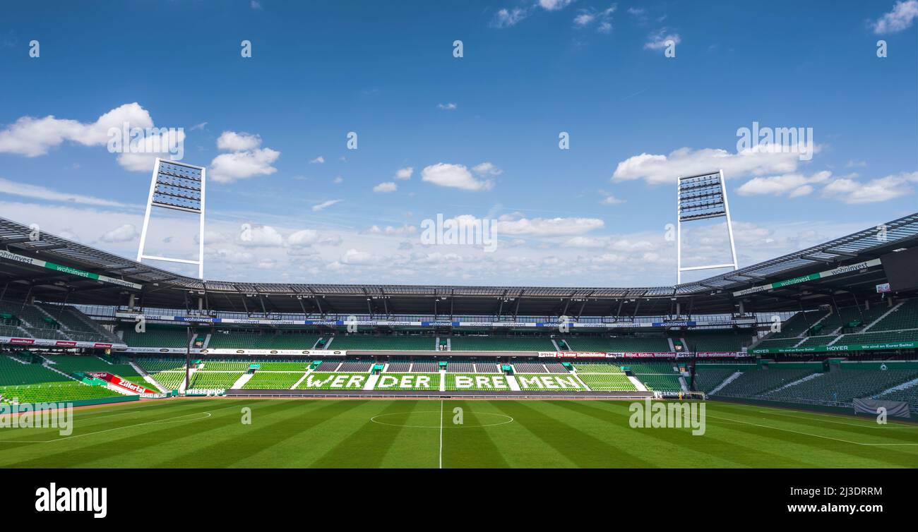 Panoramic wide view of Weserstadion, home stadium of Bundesliga ...