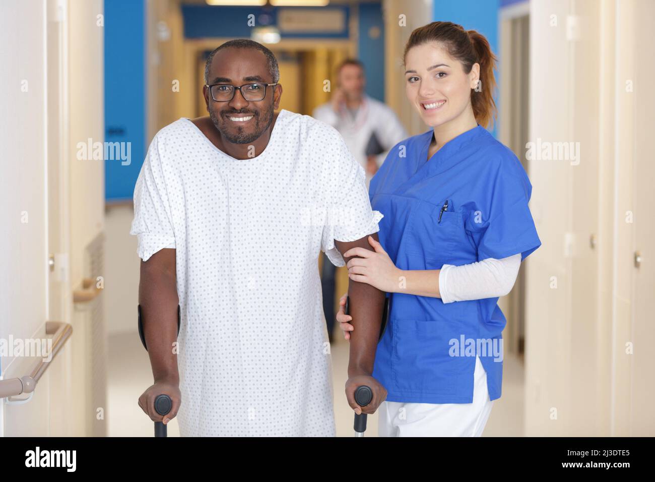 Nurse man standing corridor hi-res stock photography and images - Alamy