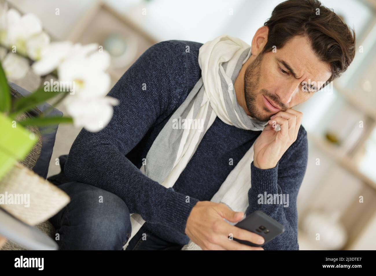 sad single sad man waiting for text Stock Photo - Alamy