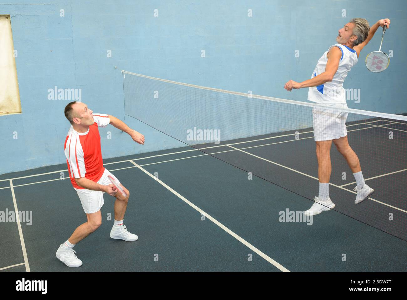 team of badminton players in gym Stock Photo - Alamy