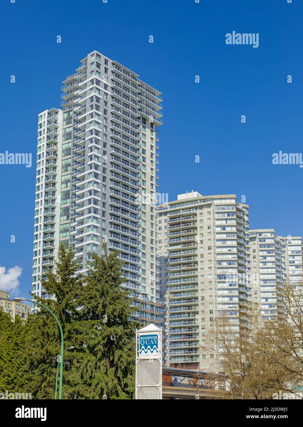 Facade detail of a modern high-rise apartment building. Abstract ...