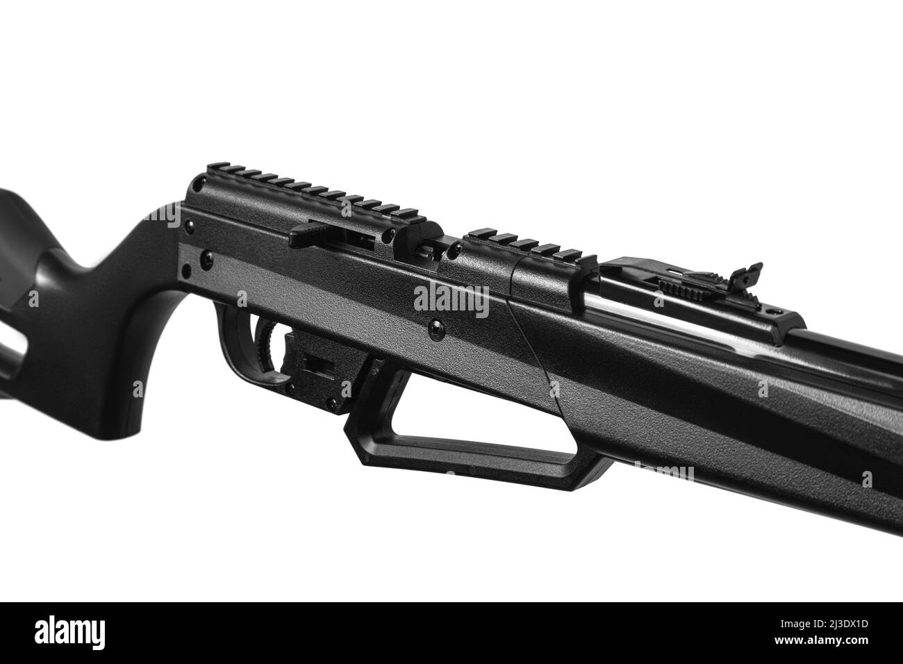 A modern air rifle with a futuristic design. Pneumatic weapons for ...