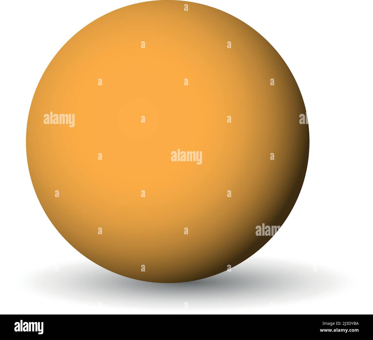 Orange sphere, ball or orb. 3D vector object with dropped shadow on ...