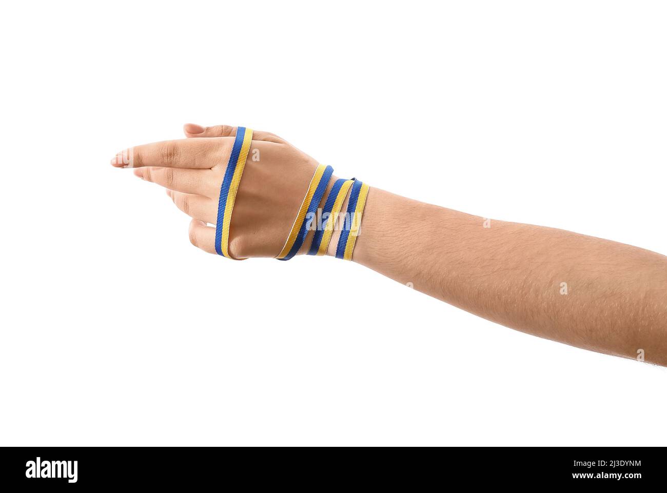 Ukrainian flag in woman Cut Out Stock Images & Pictures - Alamy