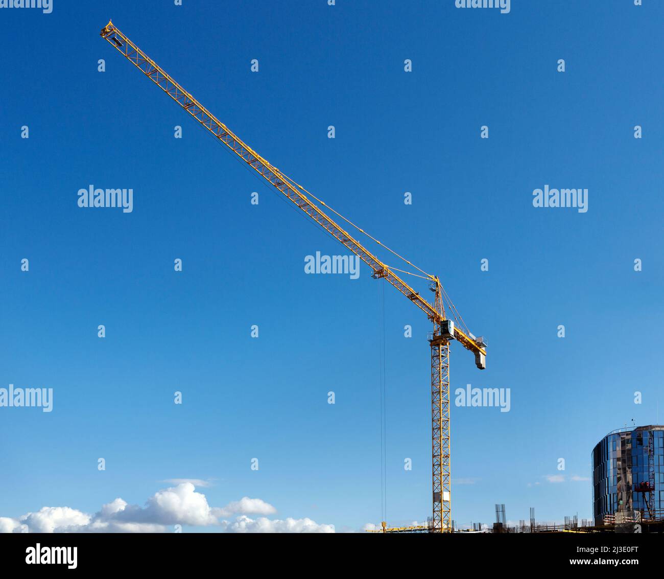 Construction crane. Construction site. Tower cranes against the sky ...