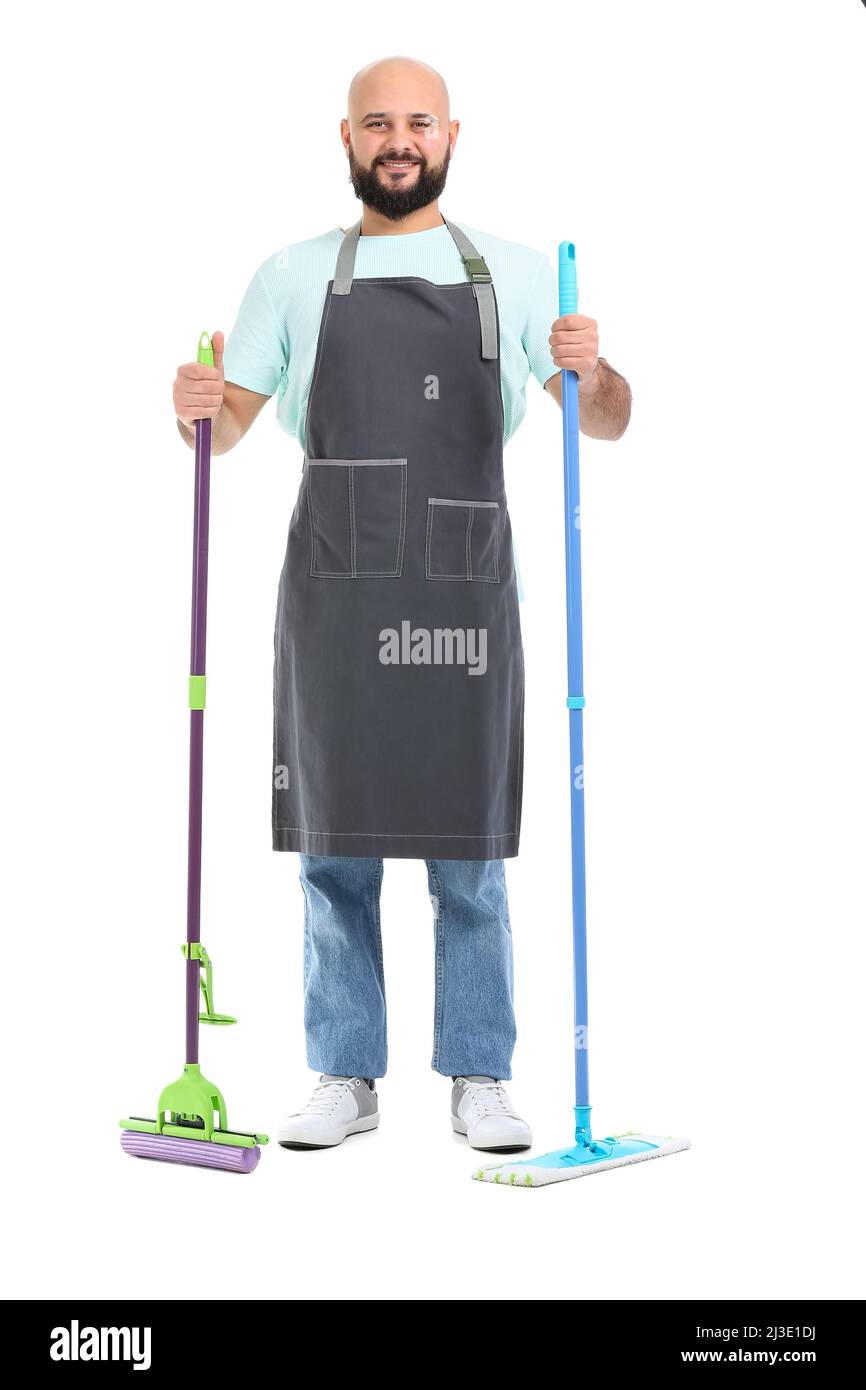 Housekeeping employee mops floor hi-res stock photography and images ...