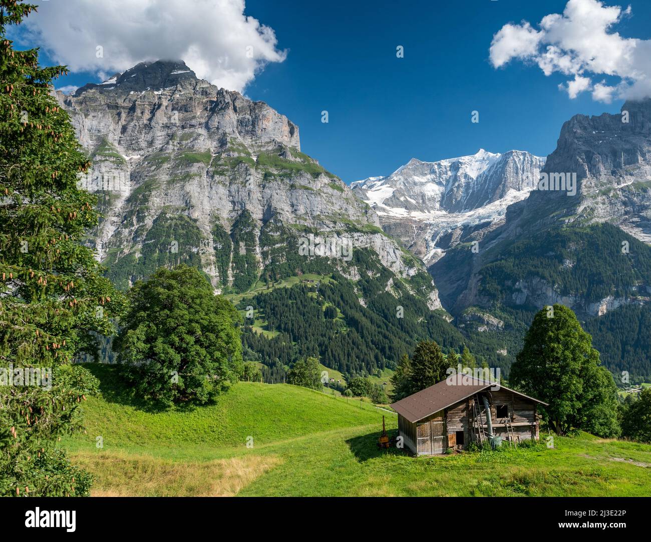 alpine hut above Grindelwald Stock Photo - Alamy