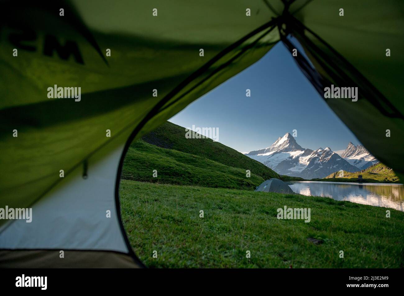 Camping in the Swiss Alps Stock Photo - Alamy