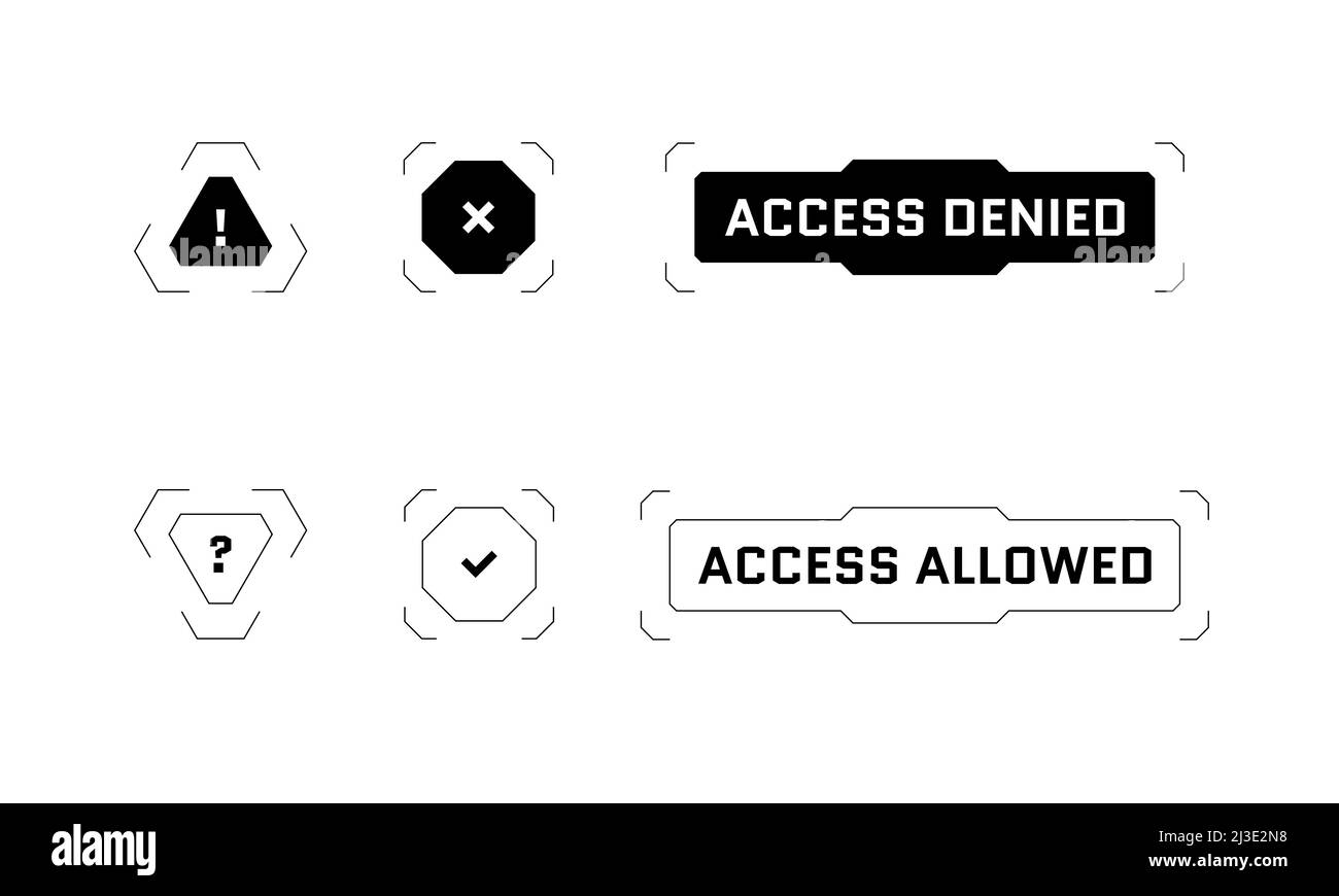 HUD digital futuristic user interface access allowed and denied button ...