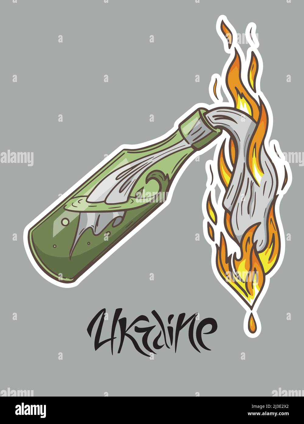 Bottle of Cocktail Molotov. Symbol of Ukrainian Resistance against ...