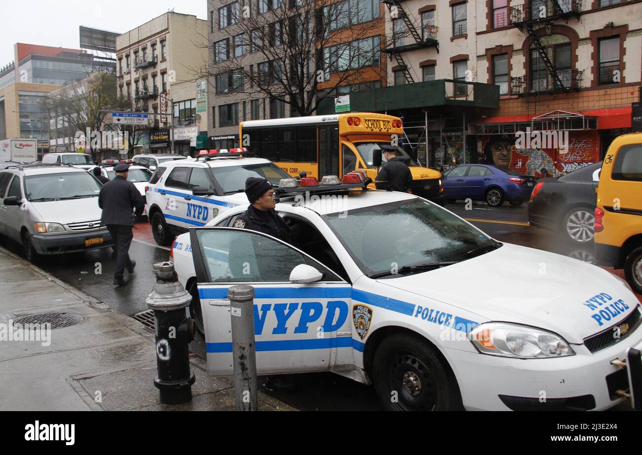 Harlem, USA. 7th Apr, 2022. (NEW) Police Patrol Command Center set up ...
