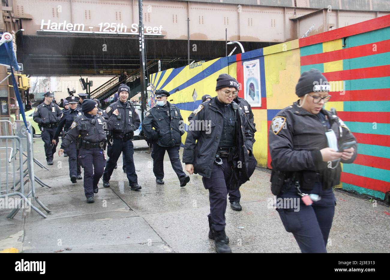 Harlem, USA. 7th Apr, 2022. (NEW) Police Patrol Command Center set up ...