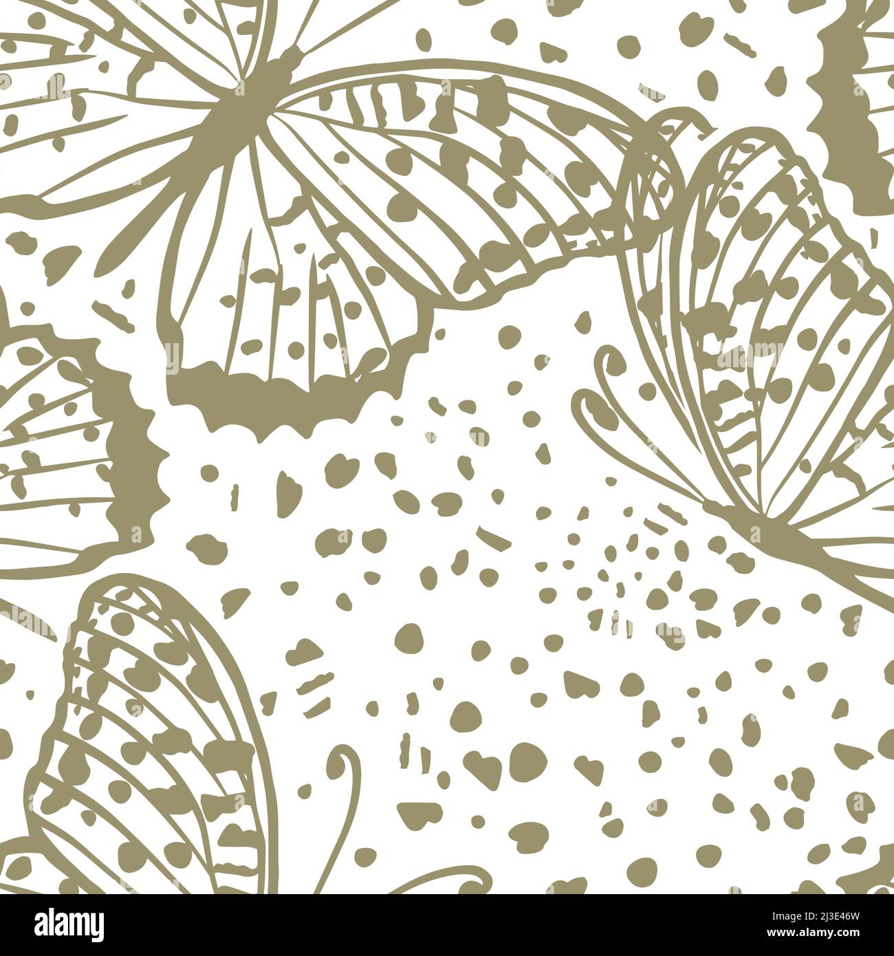 Seamless background of brown butterflies. Vector illustration Stock ...