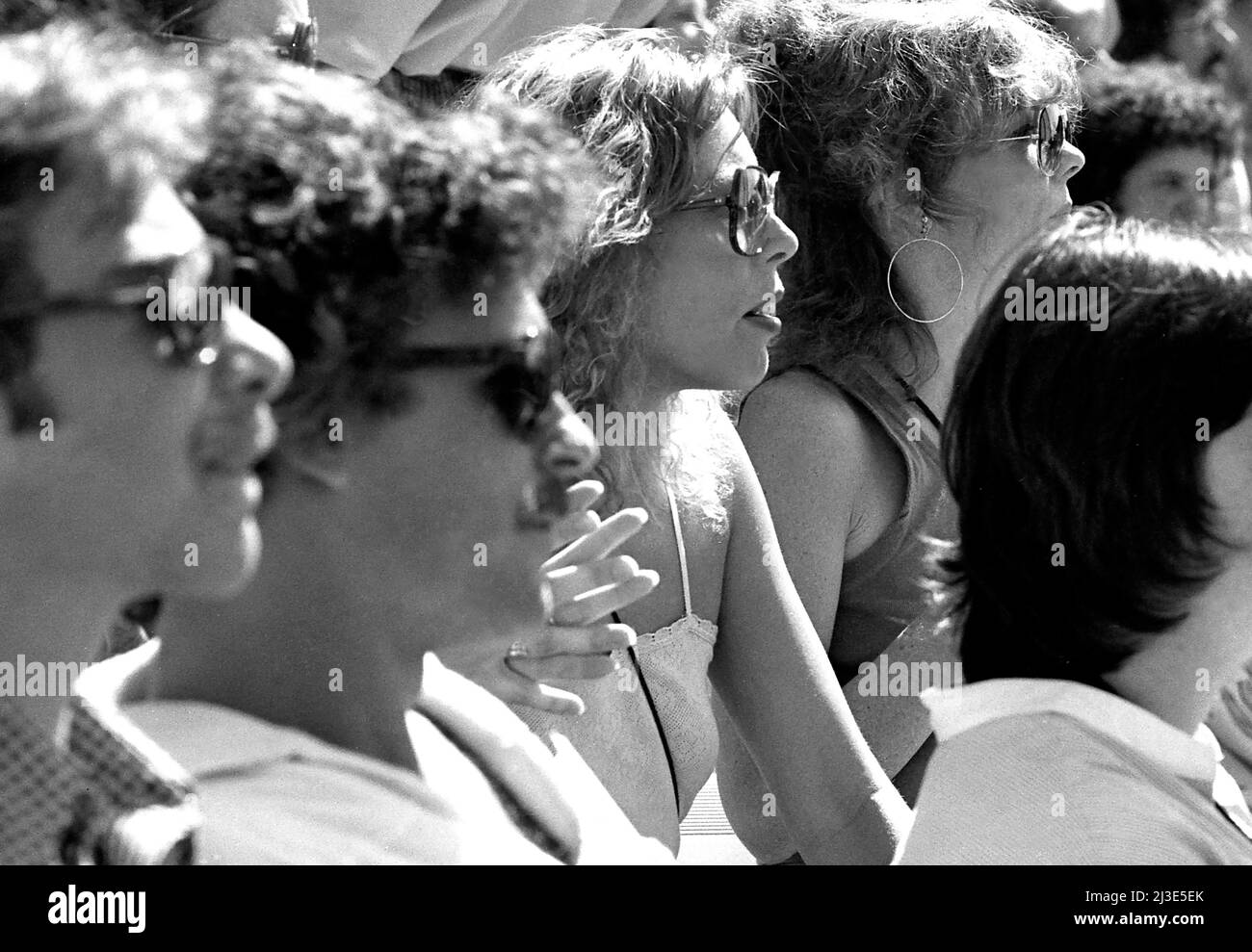 Joni Mitchell attending a softball game between a team from The Eagles ...