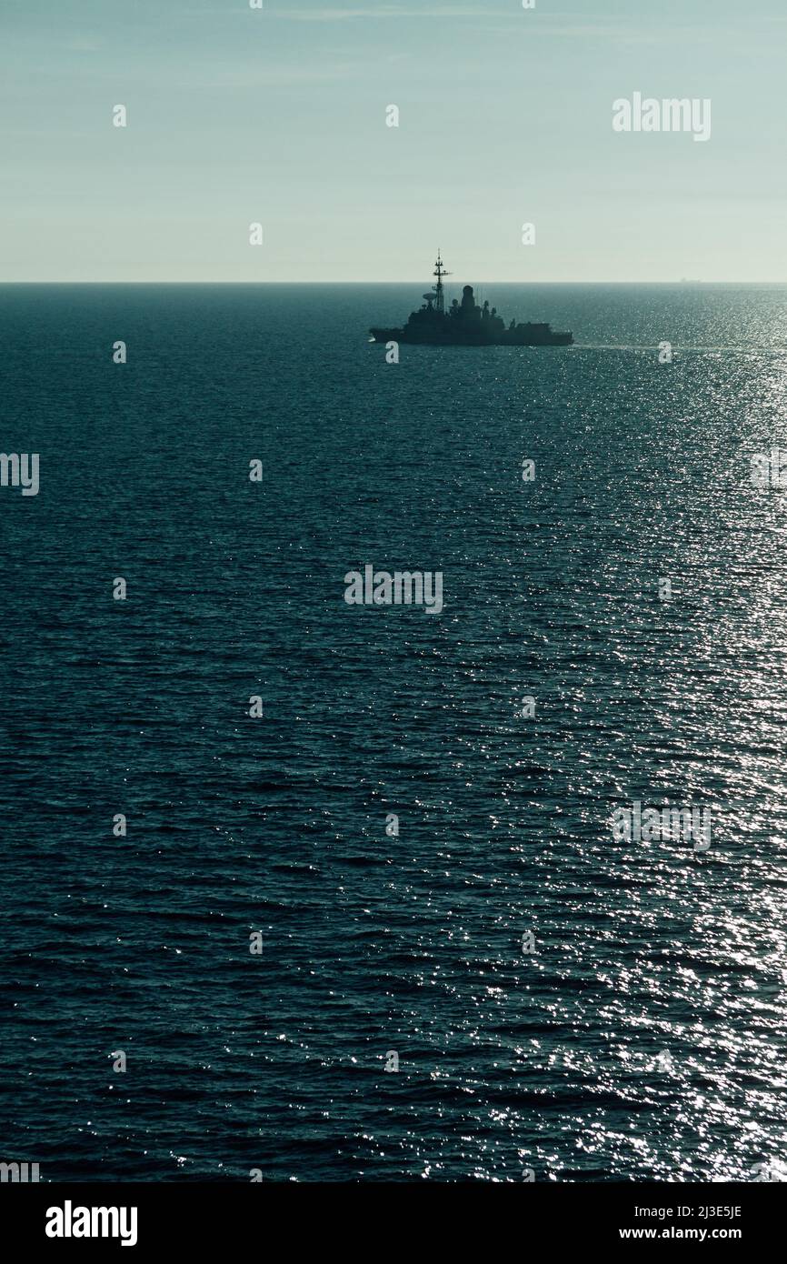 View of a ship sailing in the open sea Stock Photo - Alamy