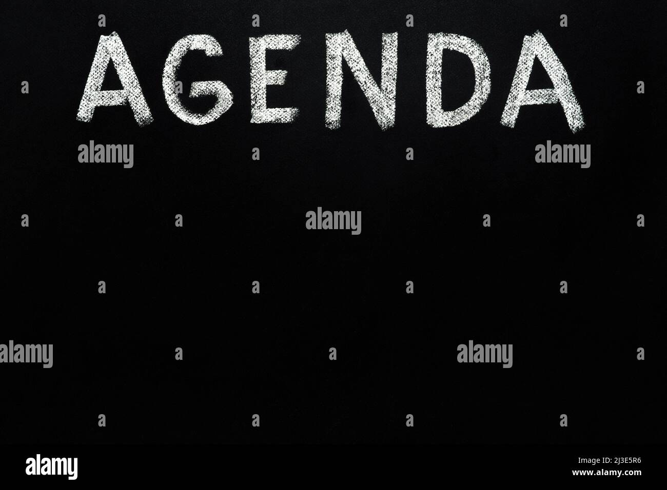 Handwritten. Written word Agenda background chalkboard texture ...
