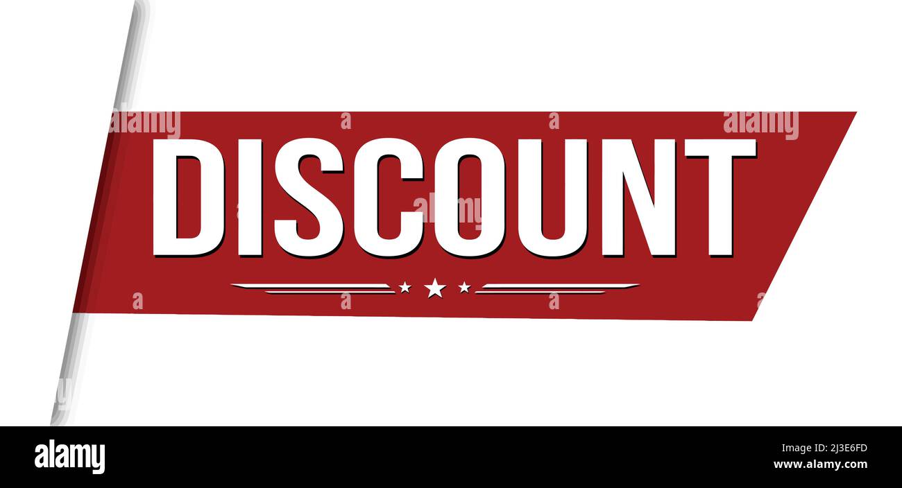 Discount banner design on white background, vector illustration Stock ...