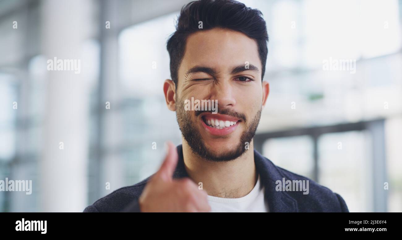 Winking and thumbs up hi-res stock photography and images - Alamy