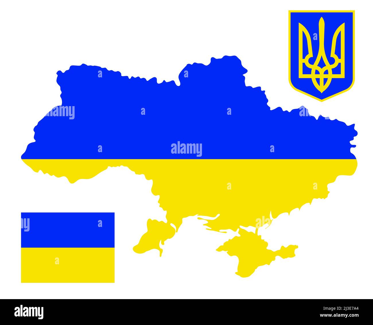 Ukraine. The contours of the territory of the Ukrainian state. View of ...