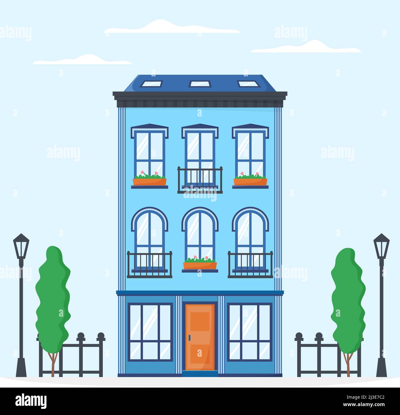 Street view old british Stock Vector Images - Alamy