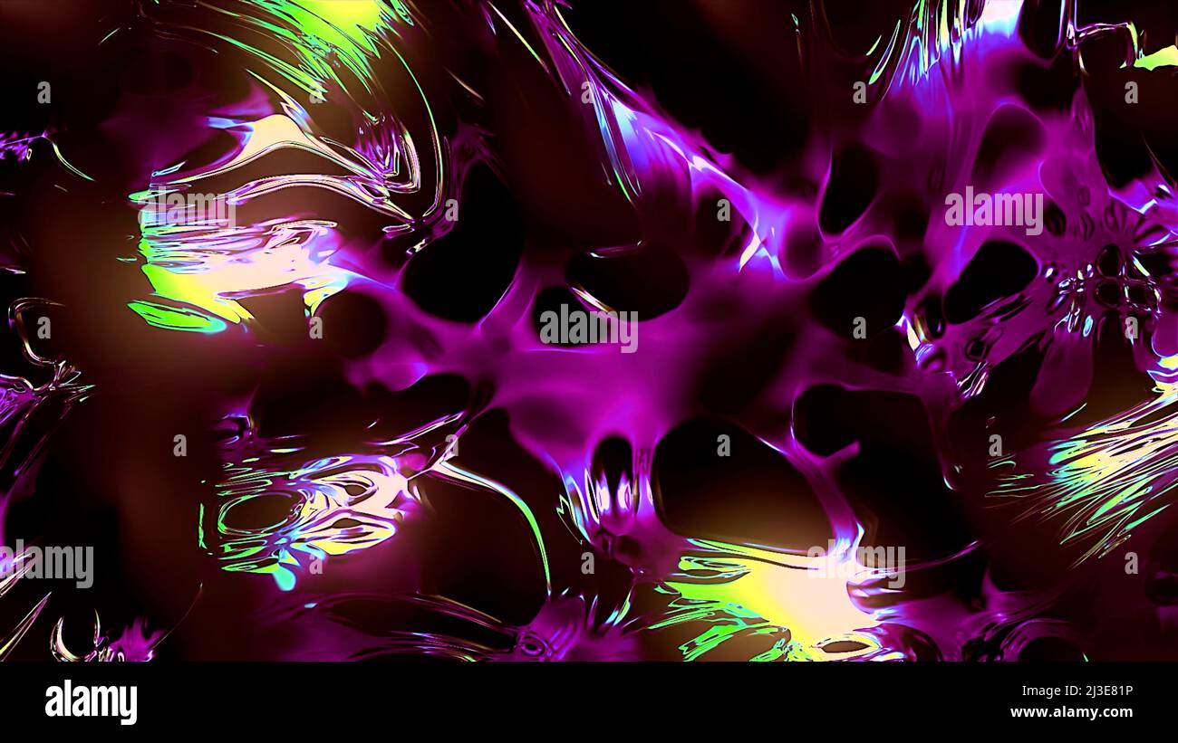 Abstract black and purple sticky texture transformations, seamless loop ...