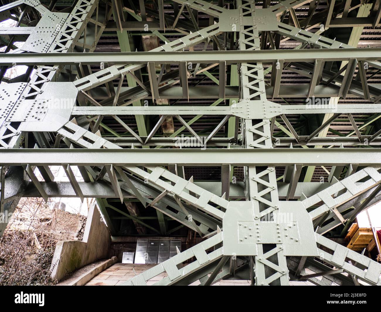 Steel bridge support details Stock Photo - Alamy