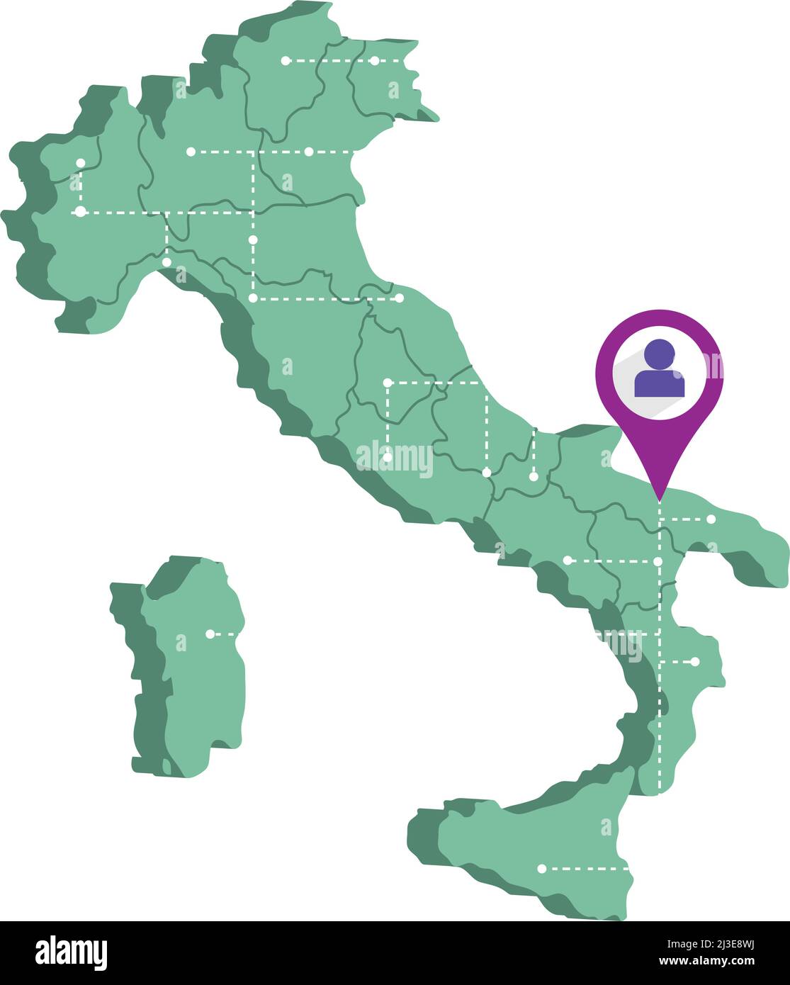 Europe map with pin italy Stock Vector Images - Alamy