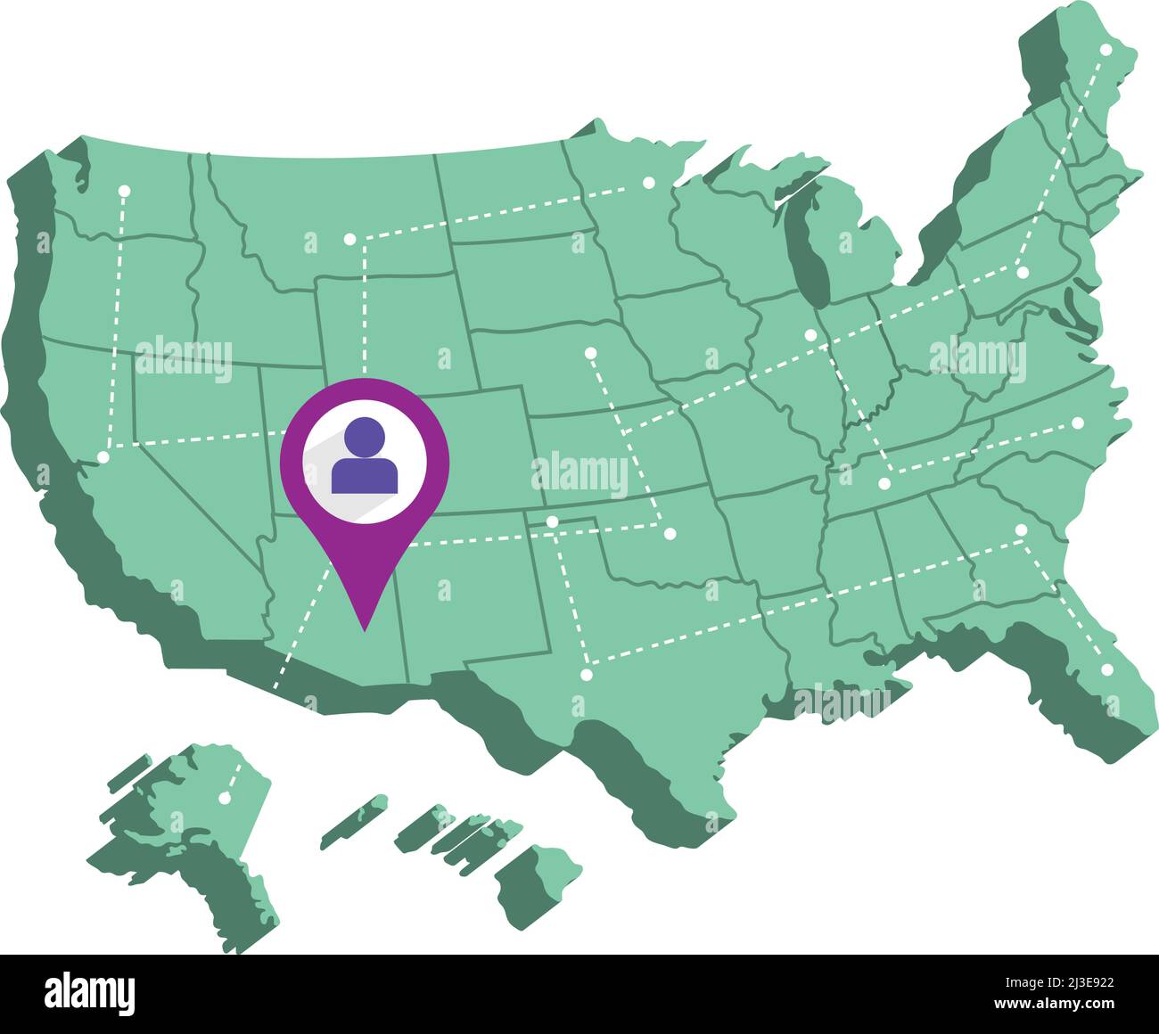 United states pin map Stock Vector Images - Alamy