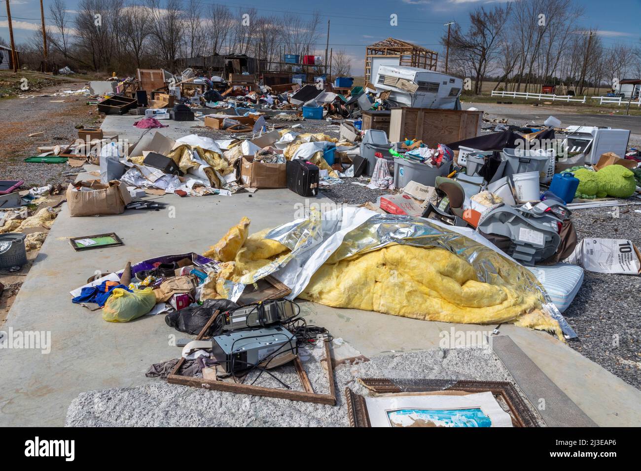 Mayfield, Kentucky - Damage from the December 2021 tornado that devasted towns in western ...