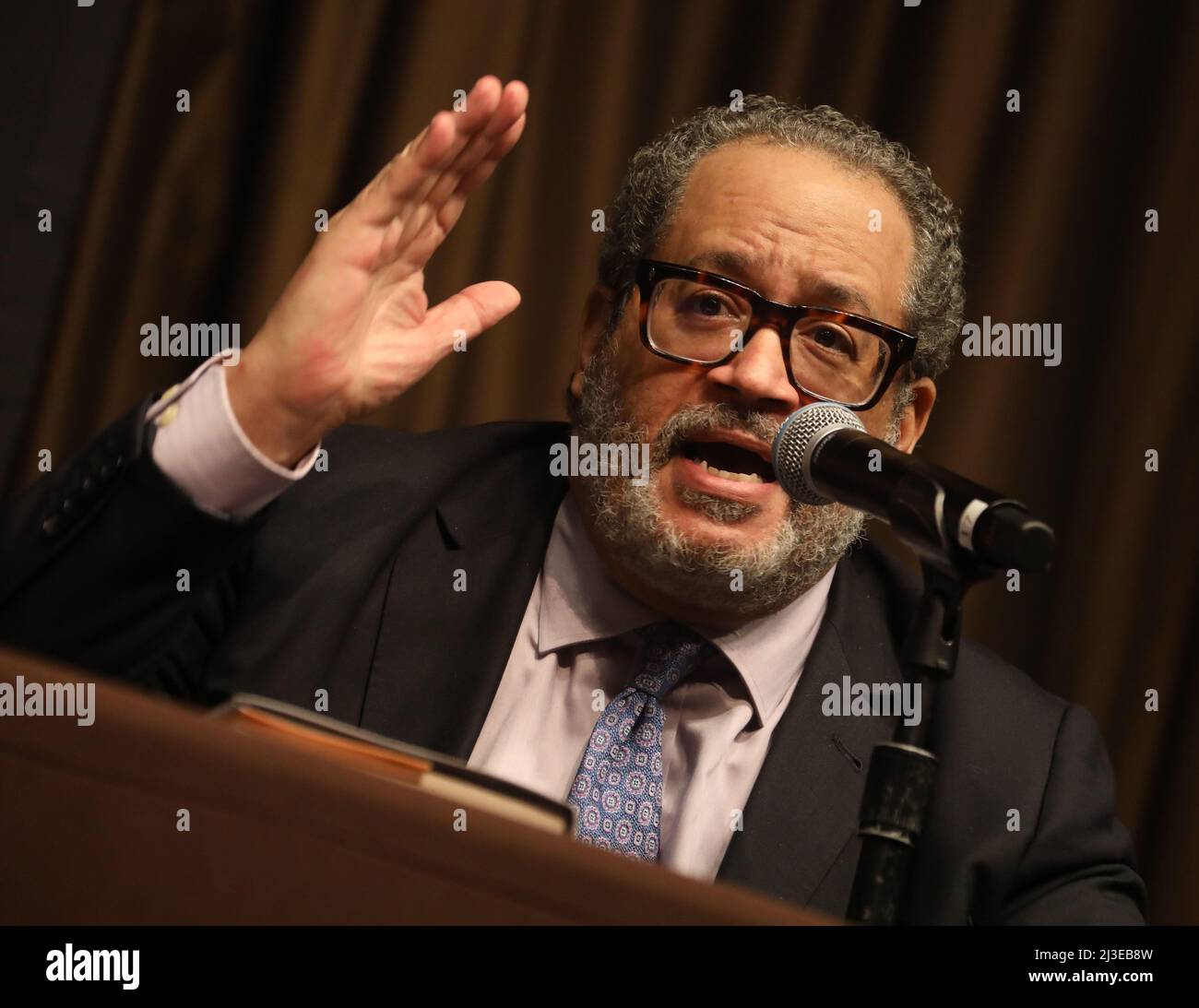 New York, New York, USA. 7th Apr, 2022. Author, activist MICHAEL ERIC ...