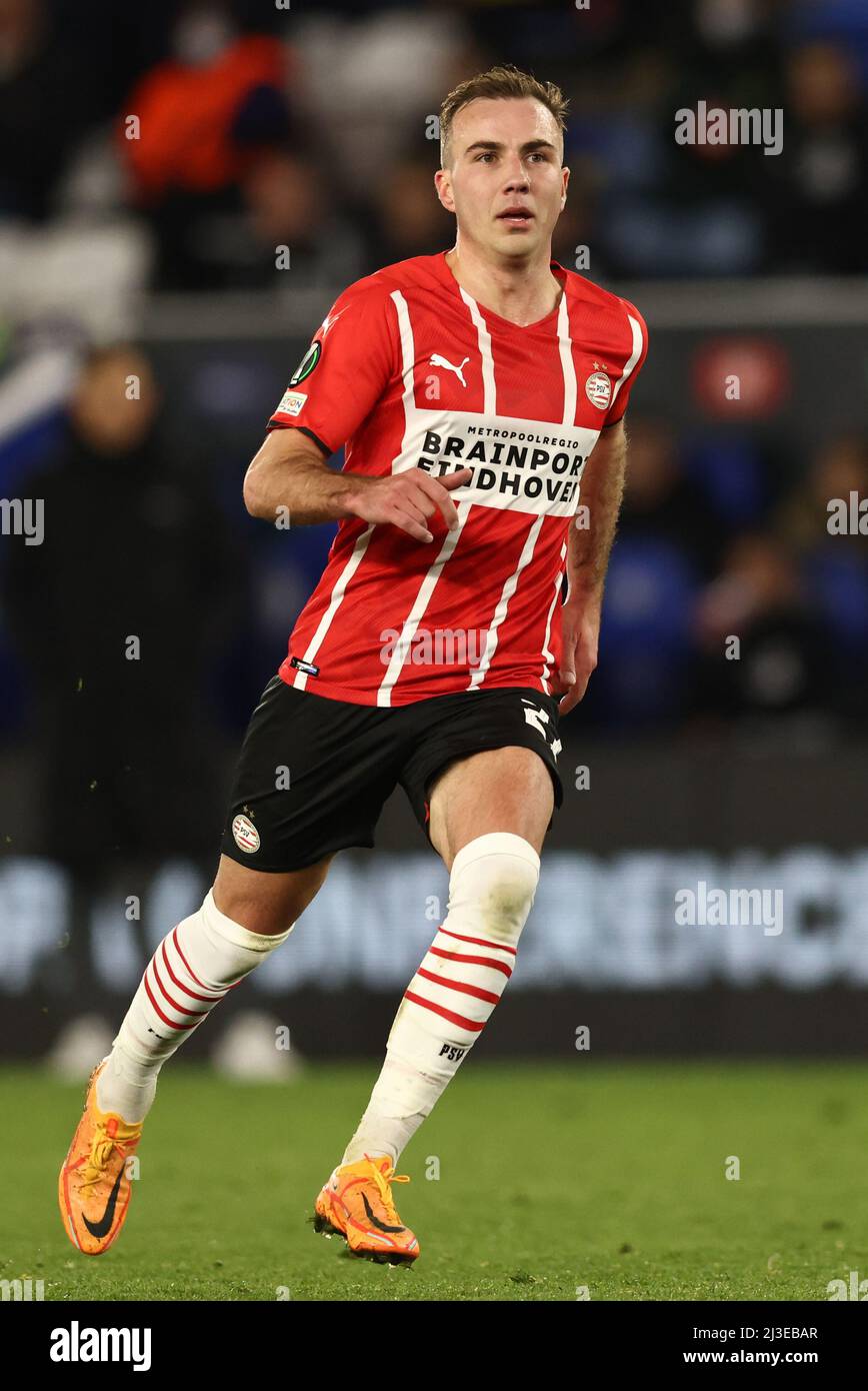 Leicester, England, 7th April 2022. Mario Gotze of PSV Eindhoven during ...