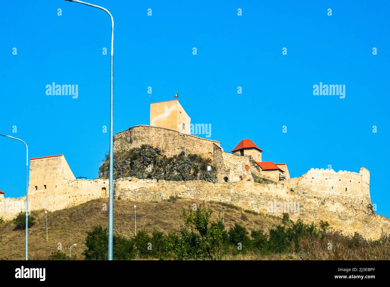 Famous Rupea fortress in Transylvania, Romania. Rupea Citadel (Cetatea ...