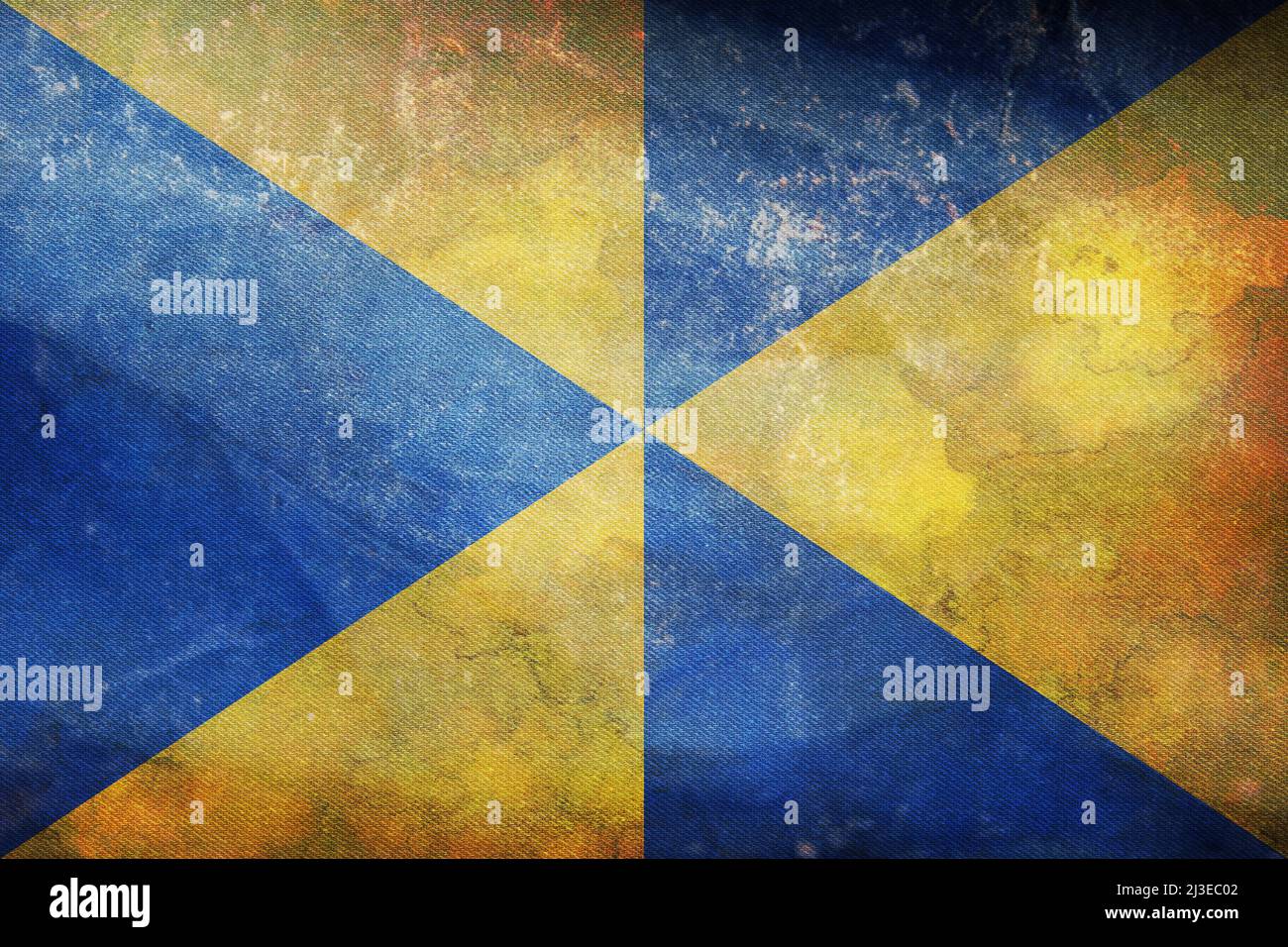 Top view of retro flag Celles lez Tournai, Belgium with grunge texture ...