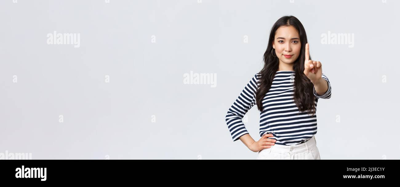 Lifestyle, beauty and fashion, people emotions concept. Wait a sec ...