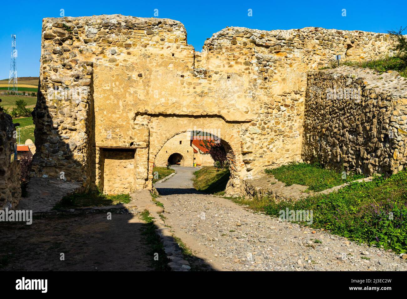 Famous Rupea fortress in Transylvania, Romania. Rupea Citadel (Cetatea ...