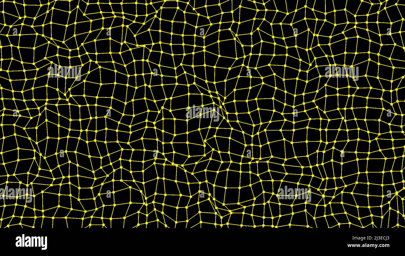 Abstract tech background of animated colorful lines and dots. seamless ...