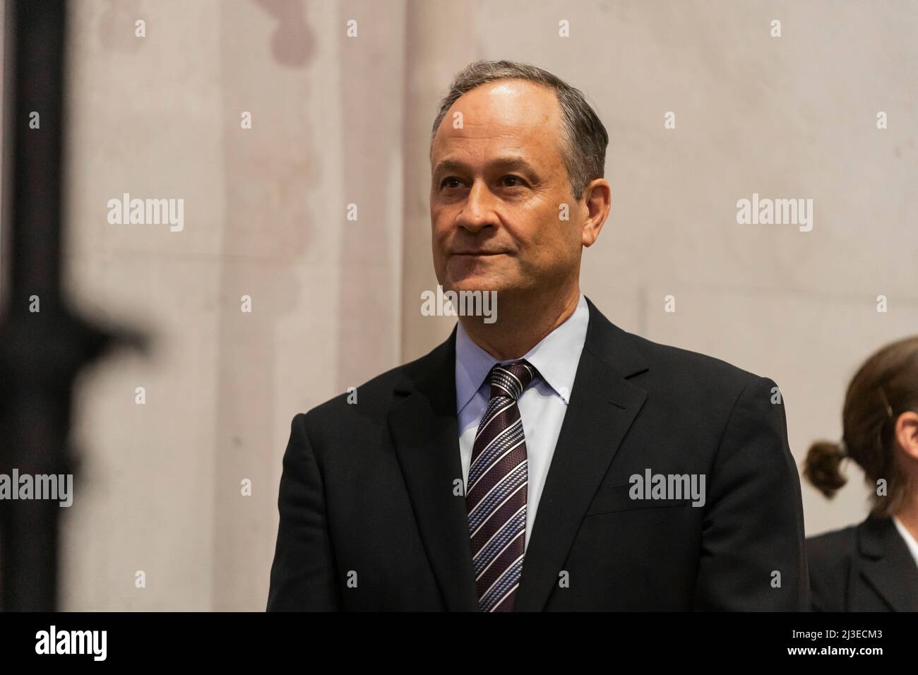 Second Gentleman Doug Emhoff watches U.S. Vice President Kamala Harris ...