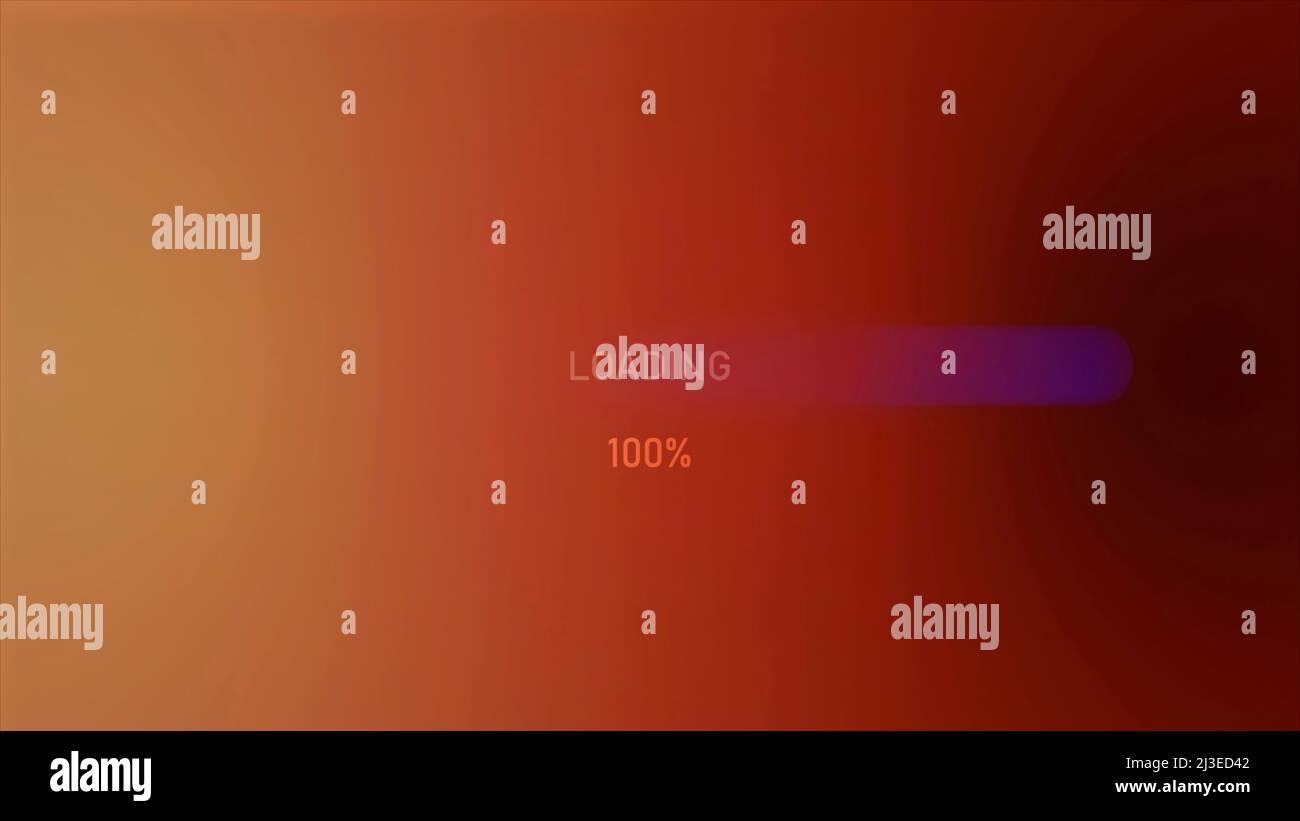 Red and purple wide progress stripe on gradient orange screen. Motion ...