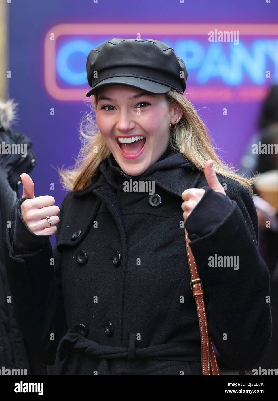Times Square, New York, USA, April 07, 2022 - Cast members from Jersey ...