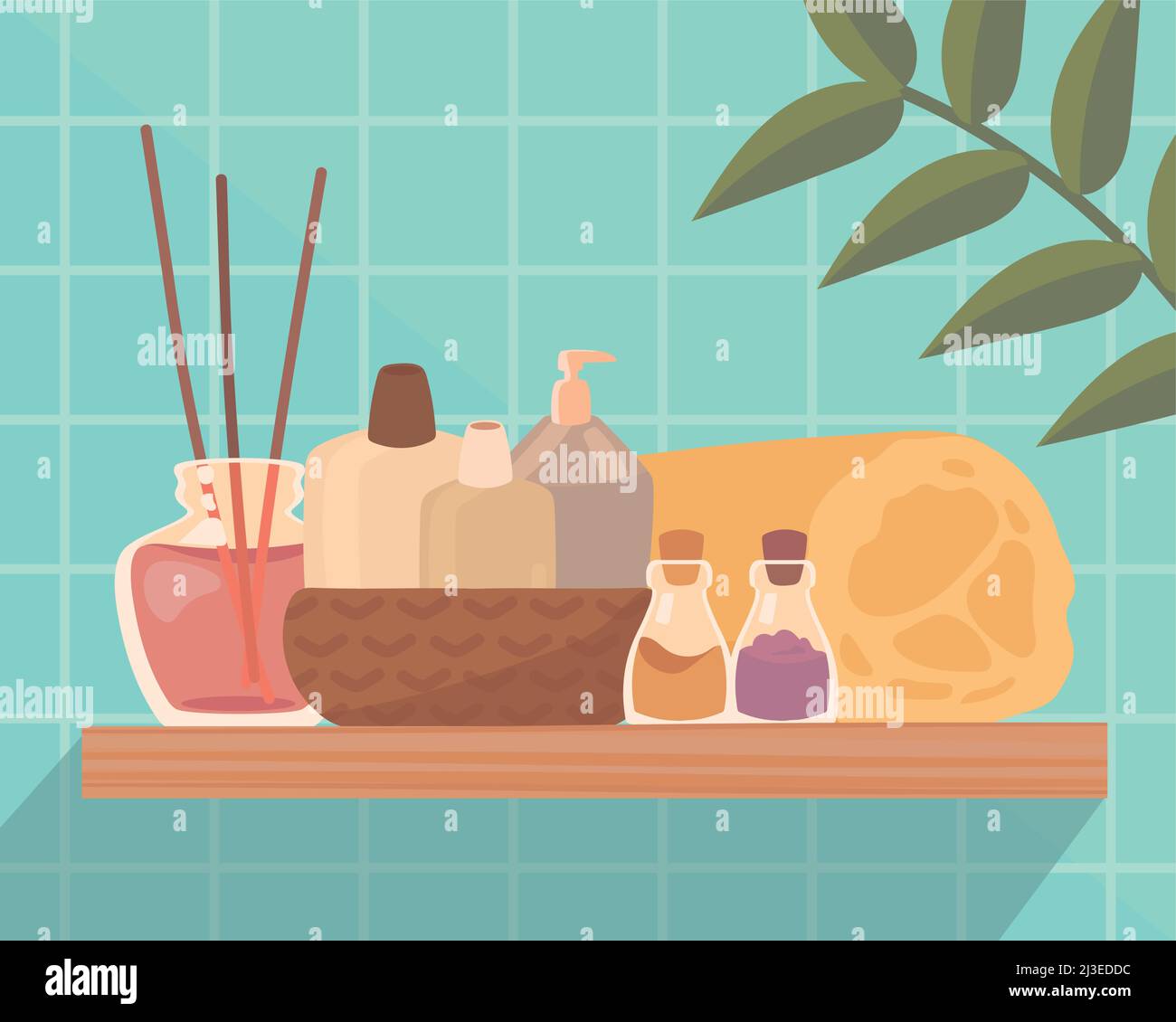 spa supplies and towel Stock Vector Image & Art - Alamy