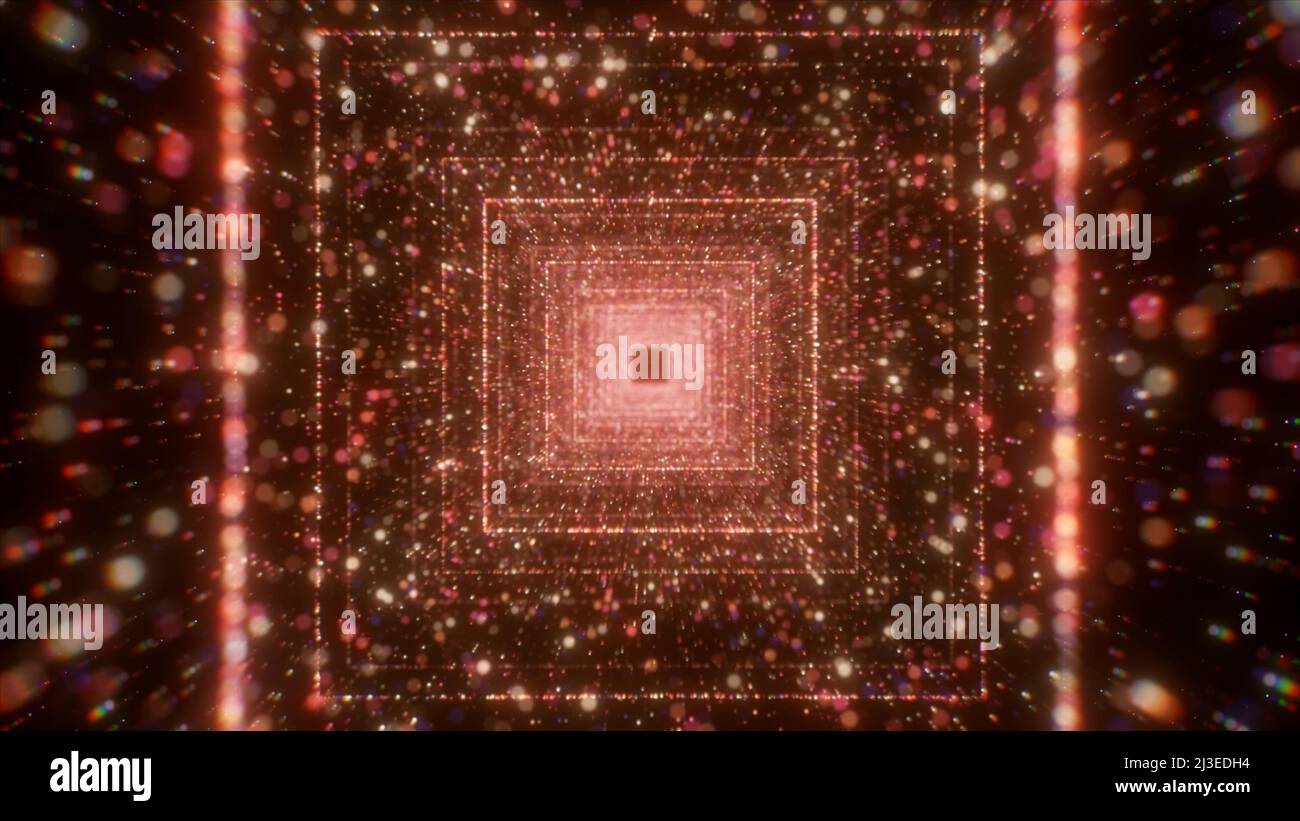 Sci-Fi tech tunnel, loopable motion background with glowing dots and ...