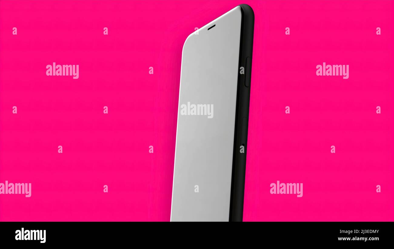 Close up of an abstract smartphone with black screen isolated on a ...