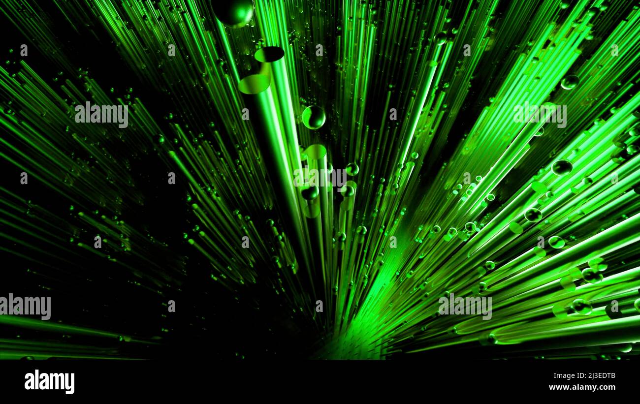 Abstract green and black up and down moving pillars, seamless loop ...