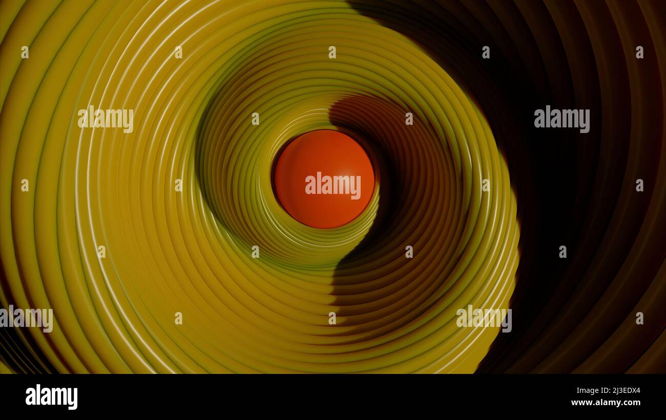 Abstract bright swirling background with a sphere in the middle. Design ...